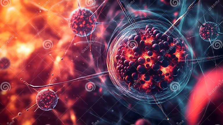 Visualization of Nuclear Fission and Atomic Particle Interactions Stock ...