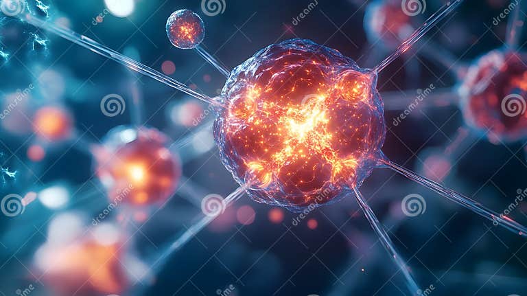 Visualization of Nuclear Fusion and Atomic Particle Interaction Stock ...