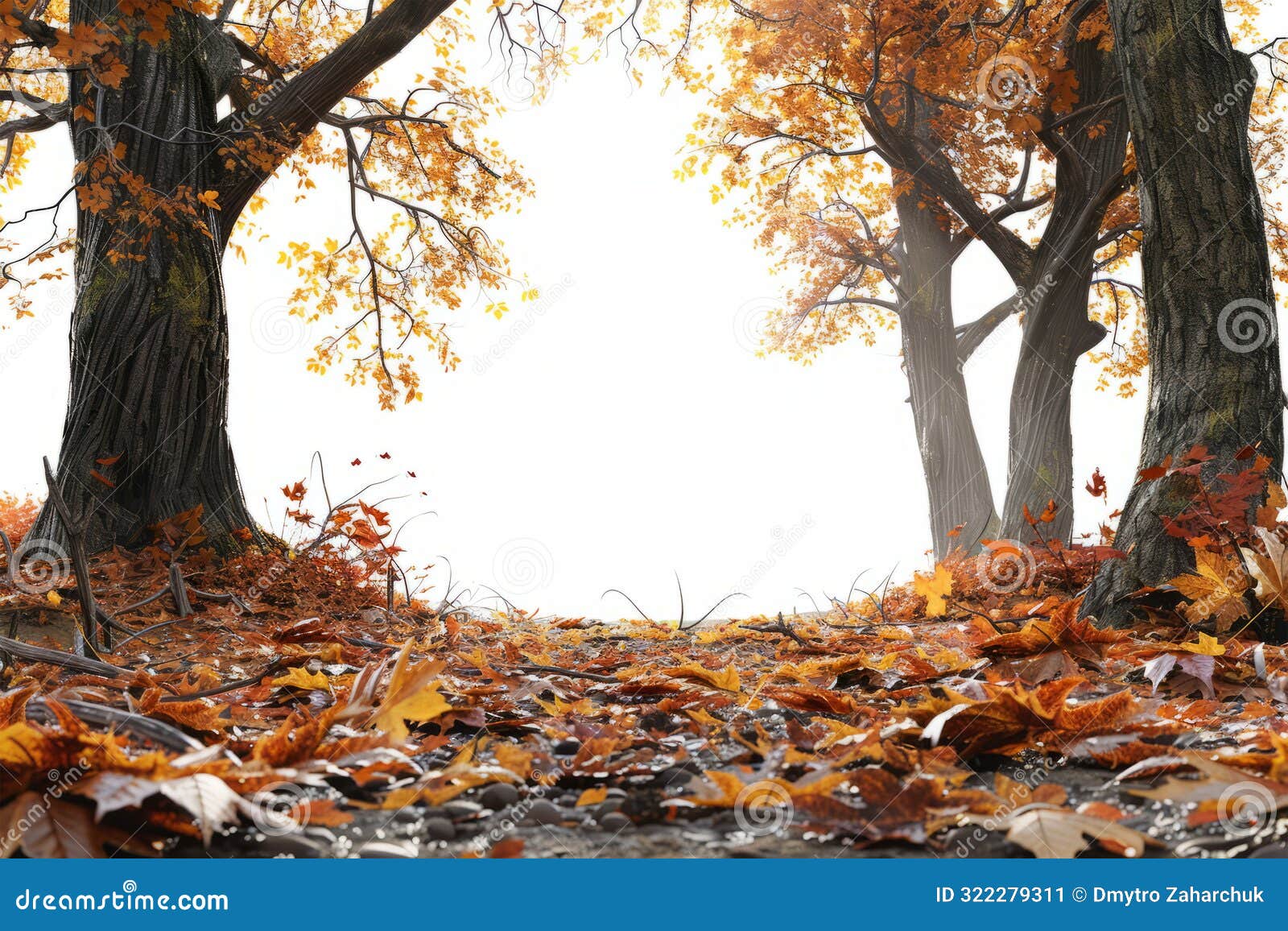 Visualization of an Oak Forest Floor in Autumn, Rich Textures of Fallen ...