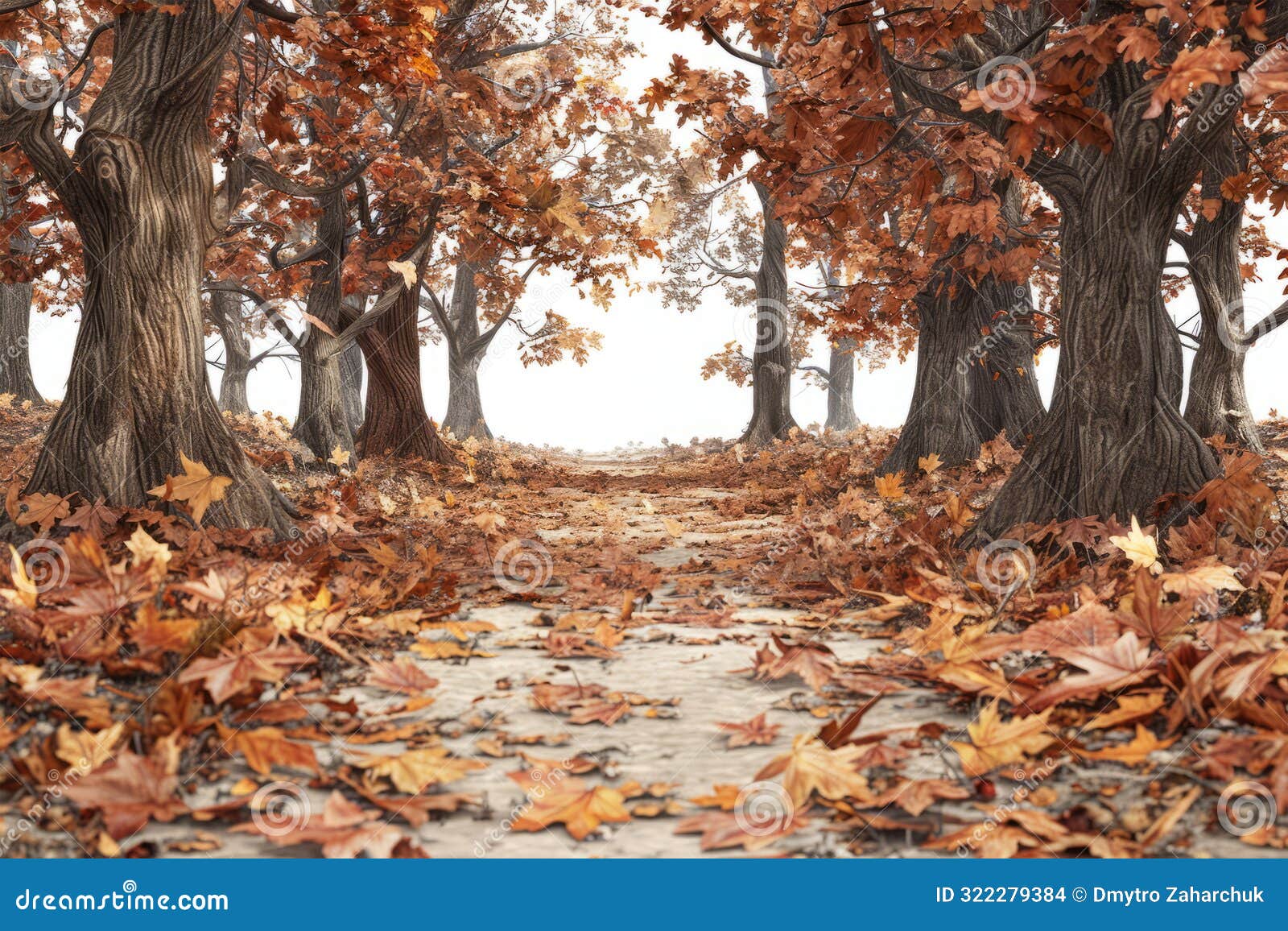 Visualization of an Oak Forest Floor in Autumn, Rich Textures of Fallen ...