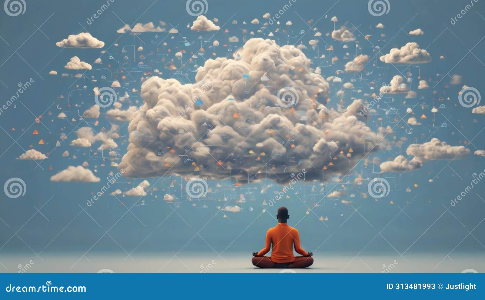 A Visualization of a Persons Mind, with Various Thoughts and ...