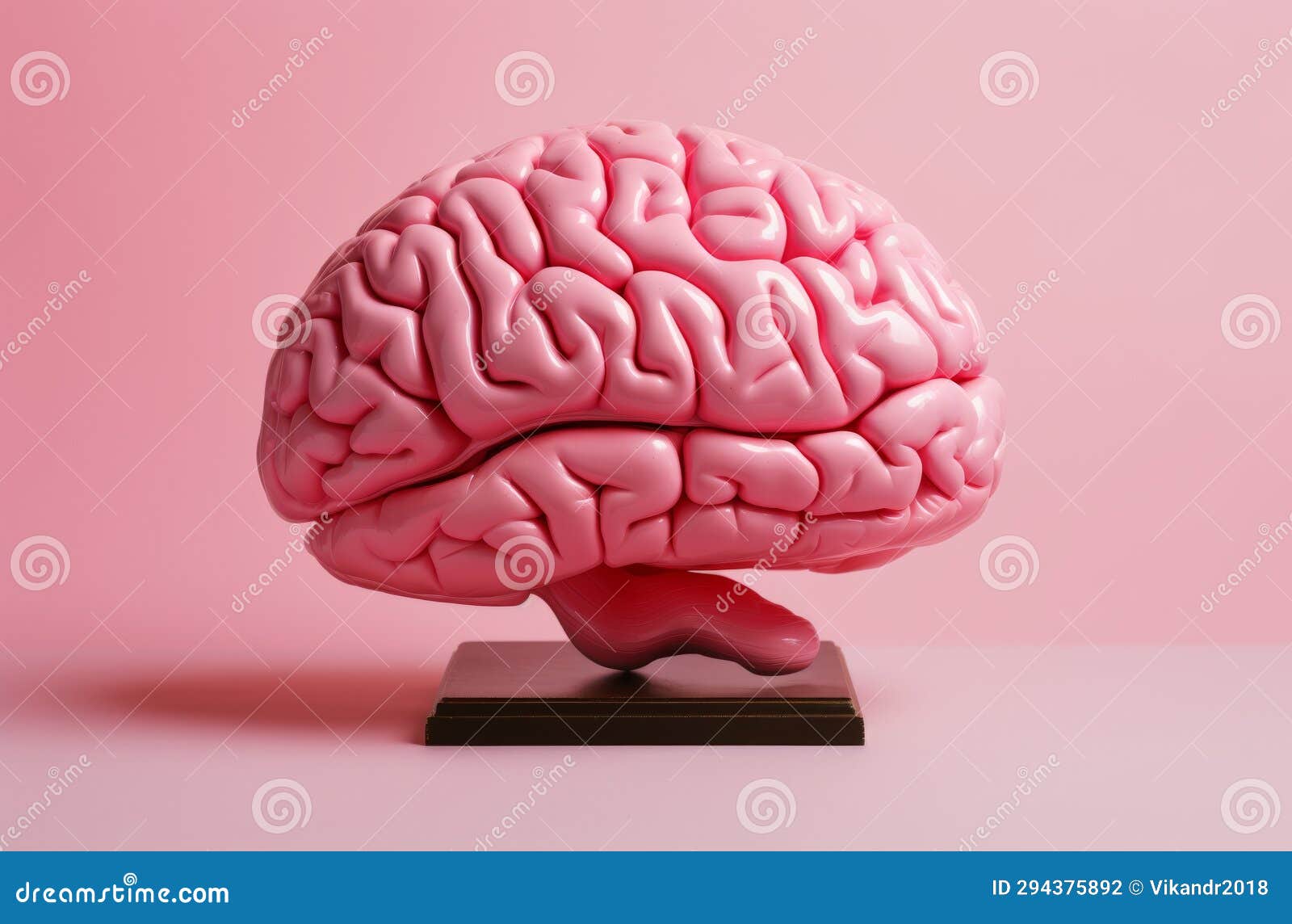 Pink Human Brain Characters In Different Situations, Funny Cartoon ...