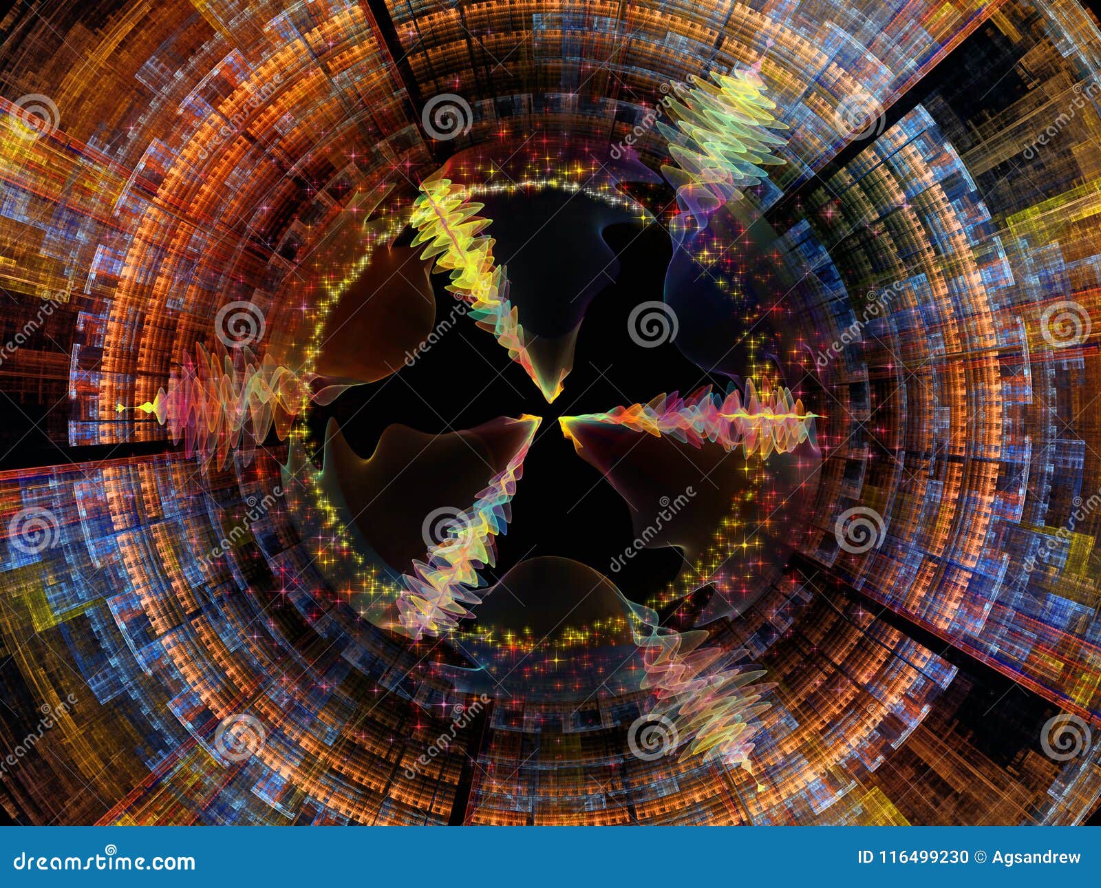 Visualization of Radial Oscillation Stock Illustration - Illustration ...