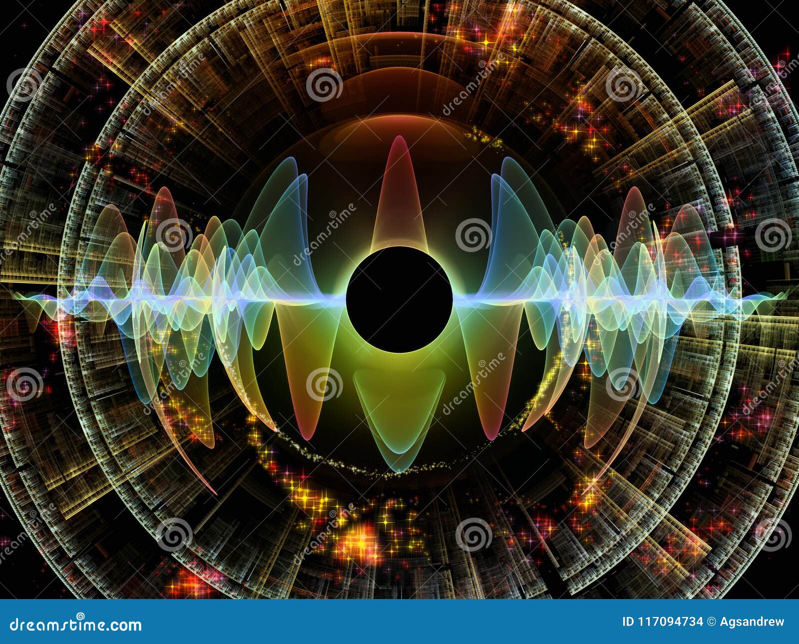 Visualization of Radial Oscillation Stock Illustration - Illustration ...
