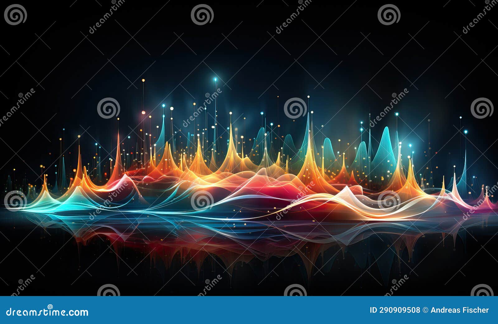 Visualization of a Radio Signal on a Dark Background. Stock Photo ...