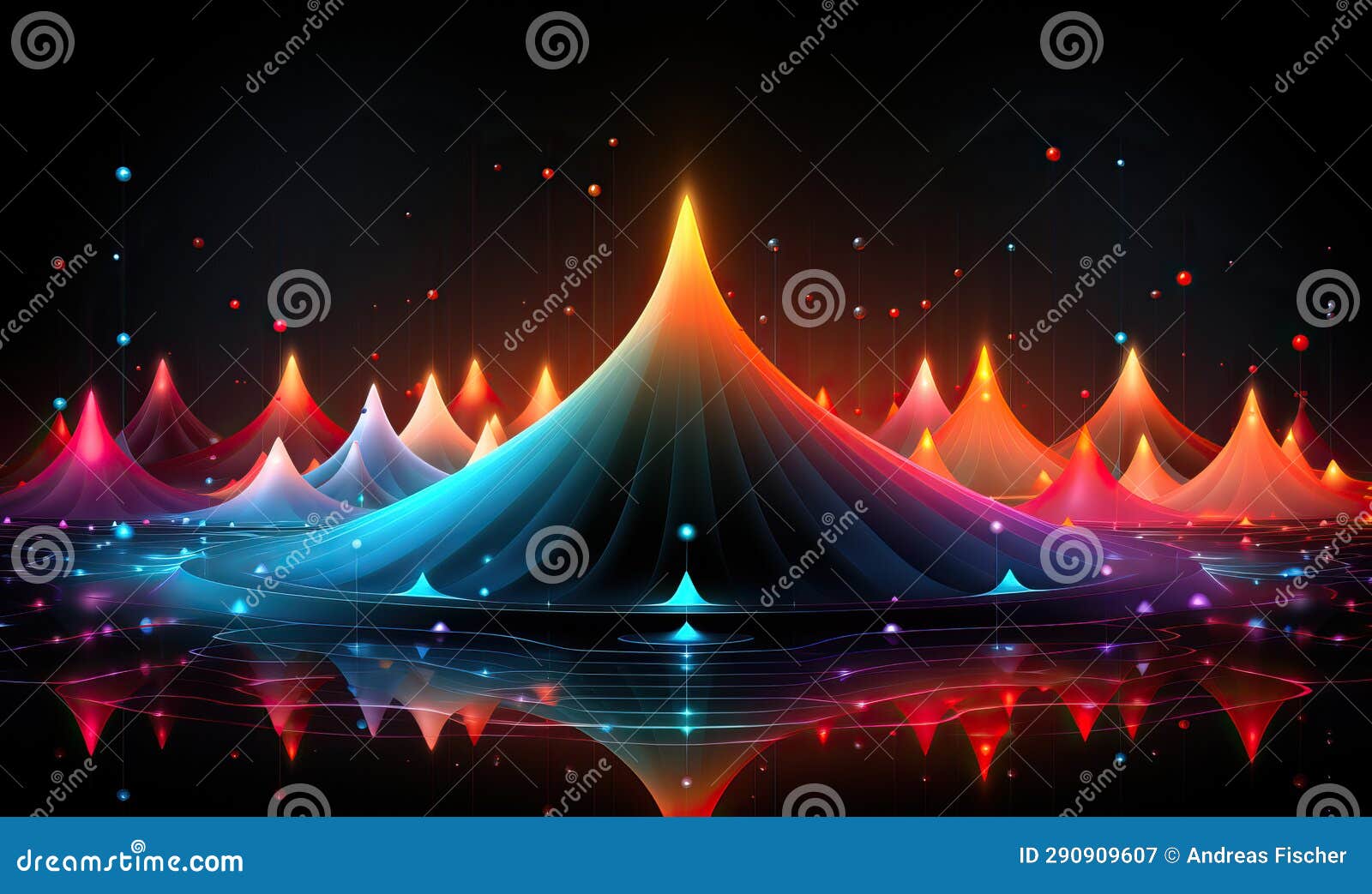 Visualization of a Radio Signal on a Dark Background. Stock Image ...