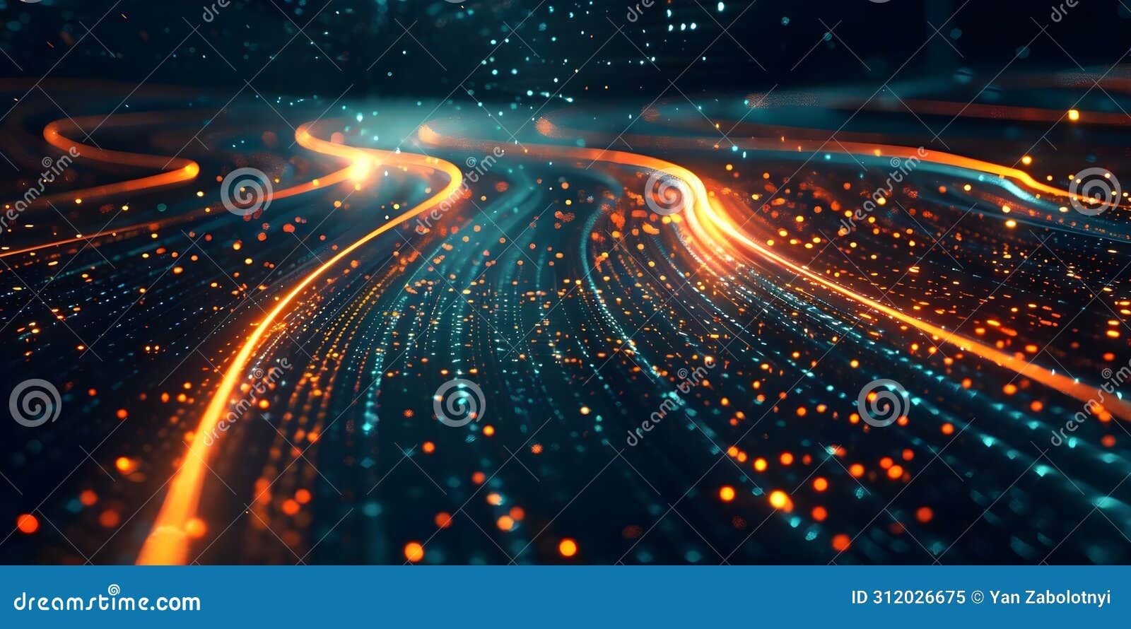 Visualization of Rapid Data Transfer through Optical Cables. Concept ...