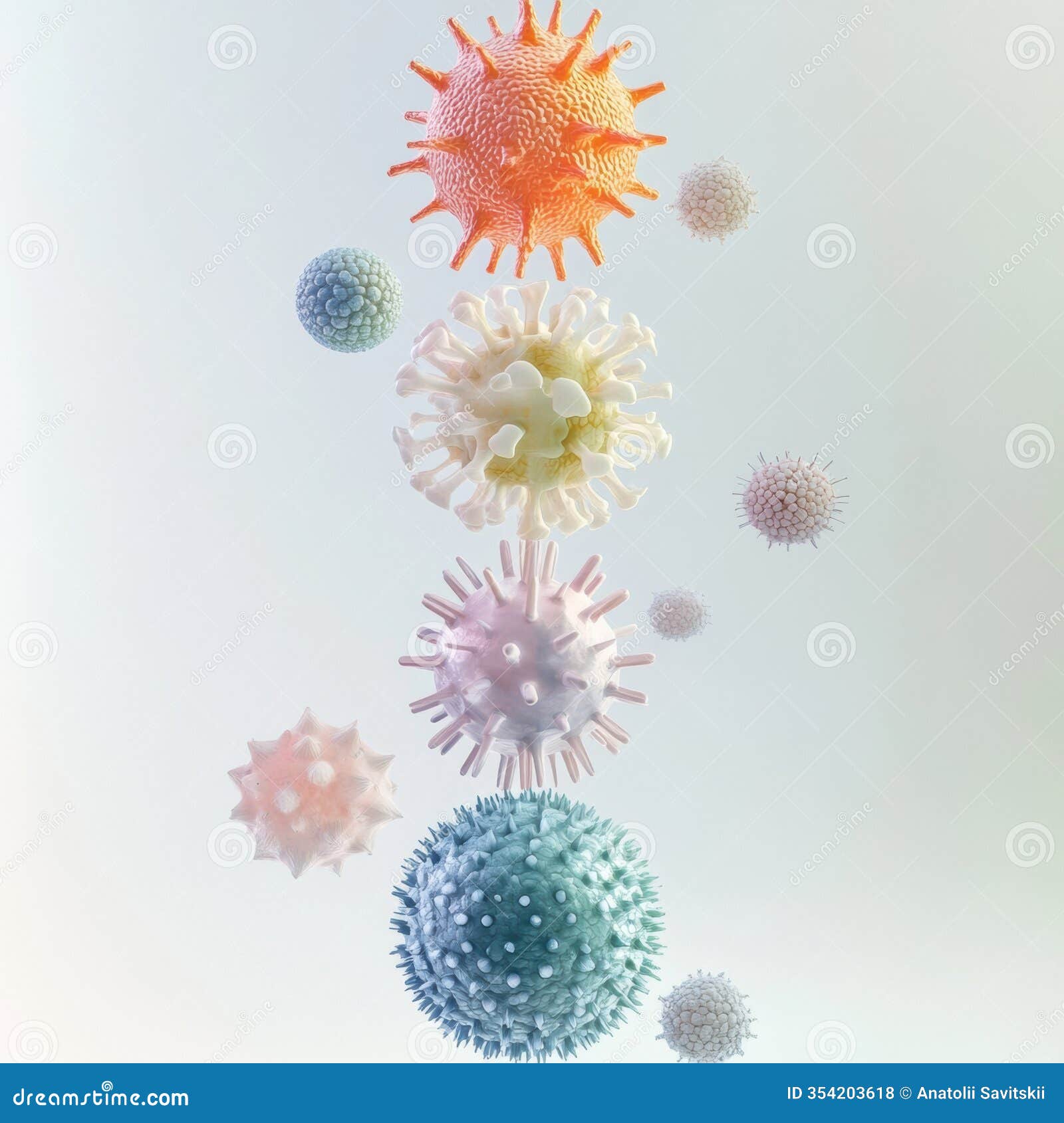 Progression of Virus Forms Illustrating Stages from Basic To Complex ...