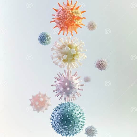 Progression of Virus Forms Illustrating Stages from Basic To Complex ...