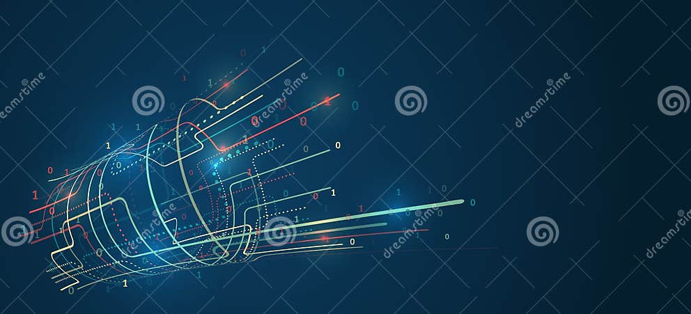 Visualization of Sorting Data, Abstract Processing of Information Flow. Vector Database ...
