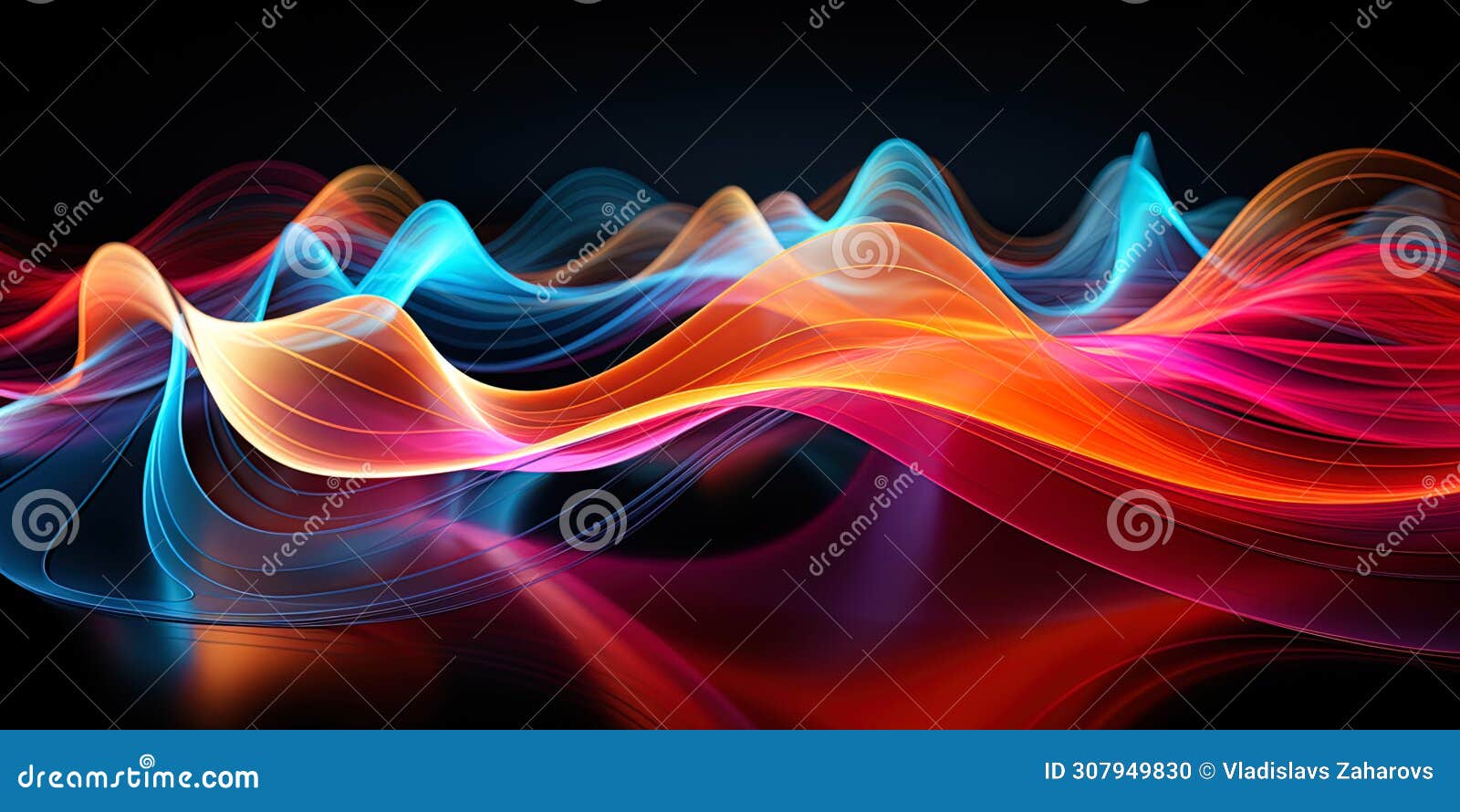 Visualization of Sound Waves that Turn into Colored Spirals. --ar 2:1 ...