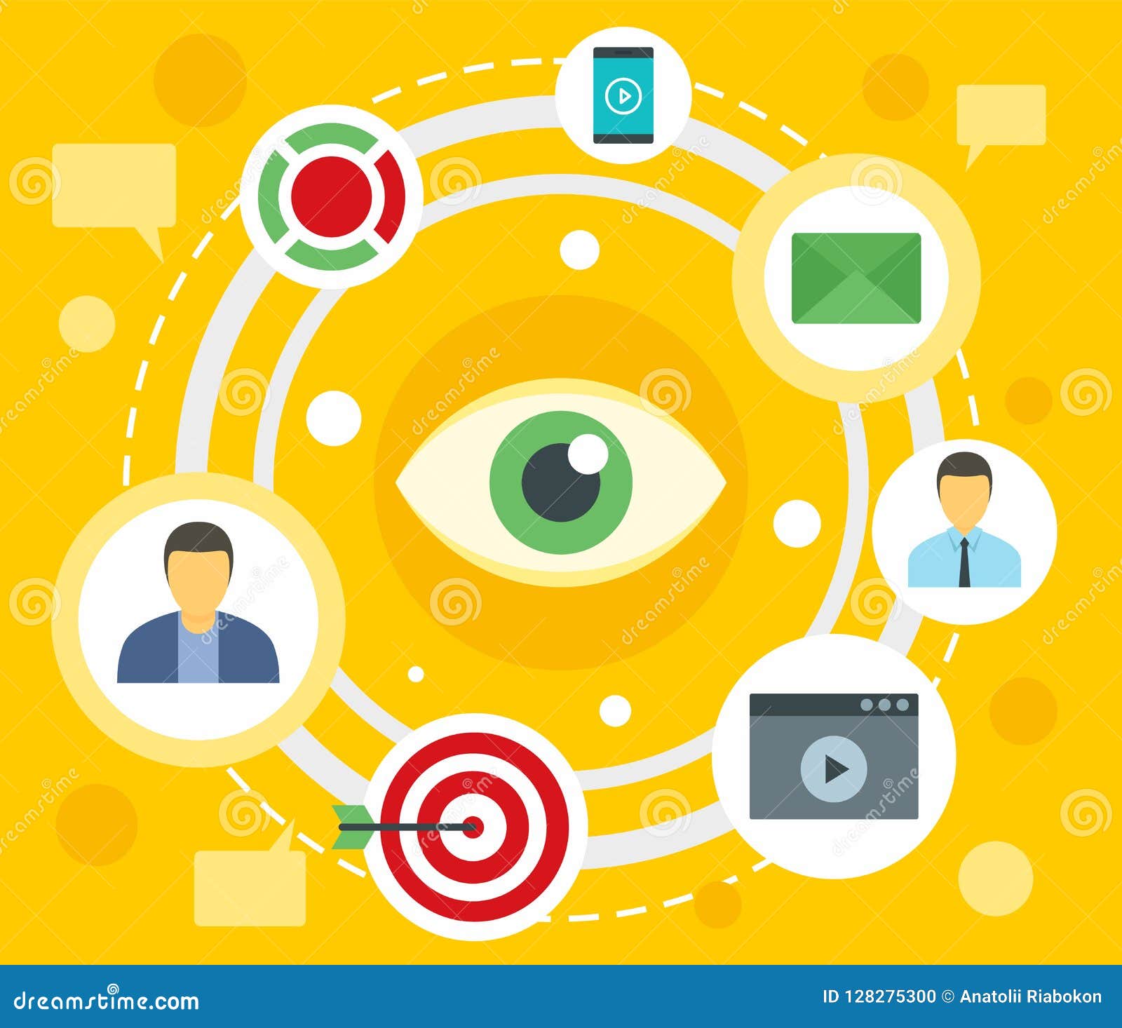 Visualization Strategy Concept Background, Flat Style Stock Vector ...