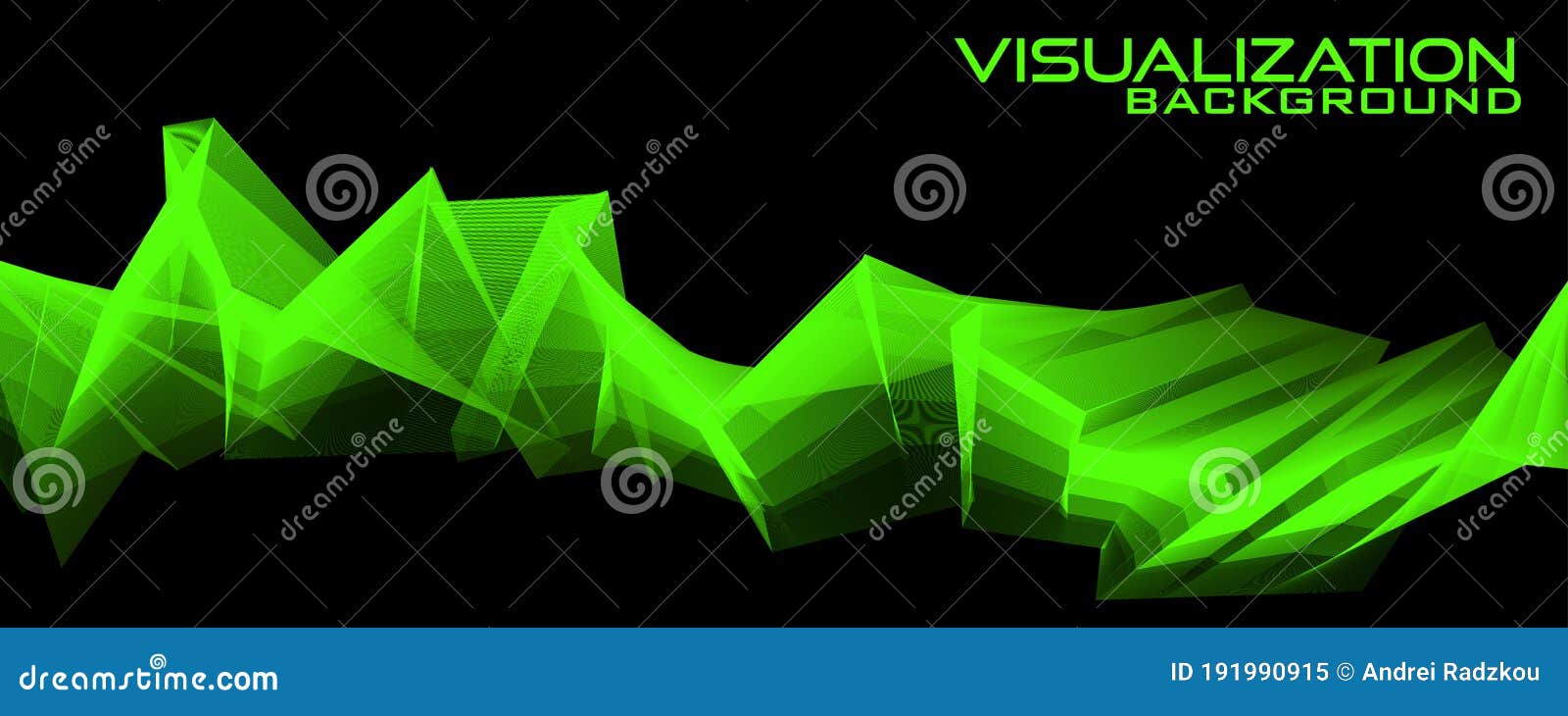 Visualization Tech Abstraction with Green Lines on Black. Vector ...