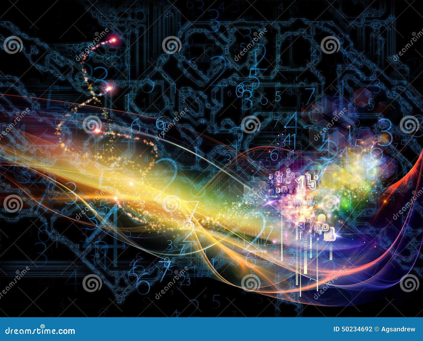 Visualization of Technology Stock Illustration - Illustration of line ...