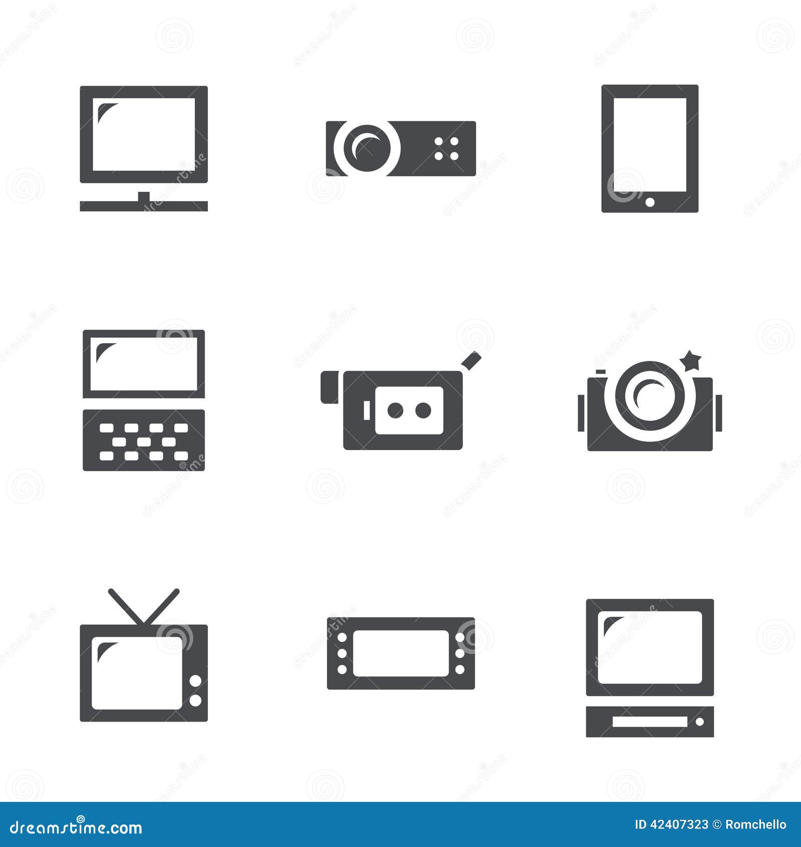 Visualization Tools Icon Set Stock Illustration - Illustration of sign ...