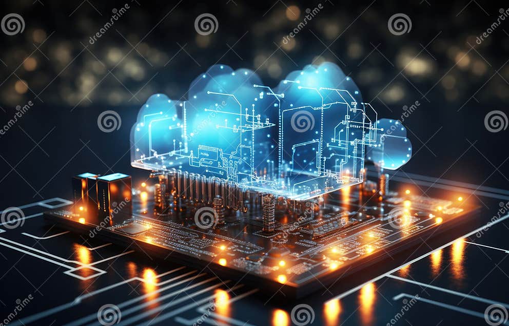 Visualize an Advanced Cloud Computing Network with a Luminous Ethereal ...