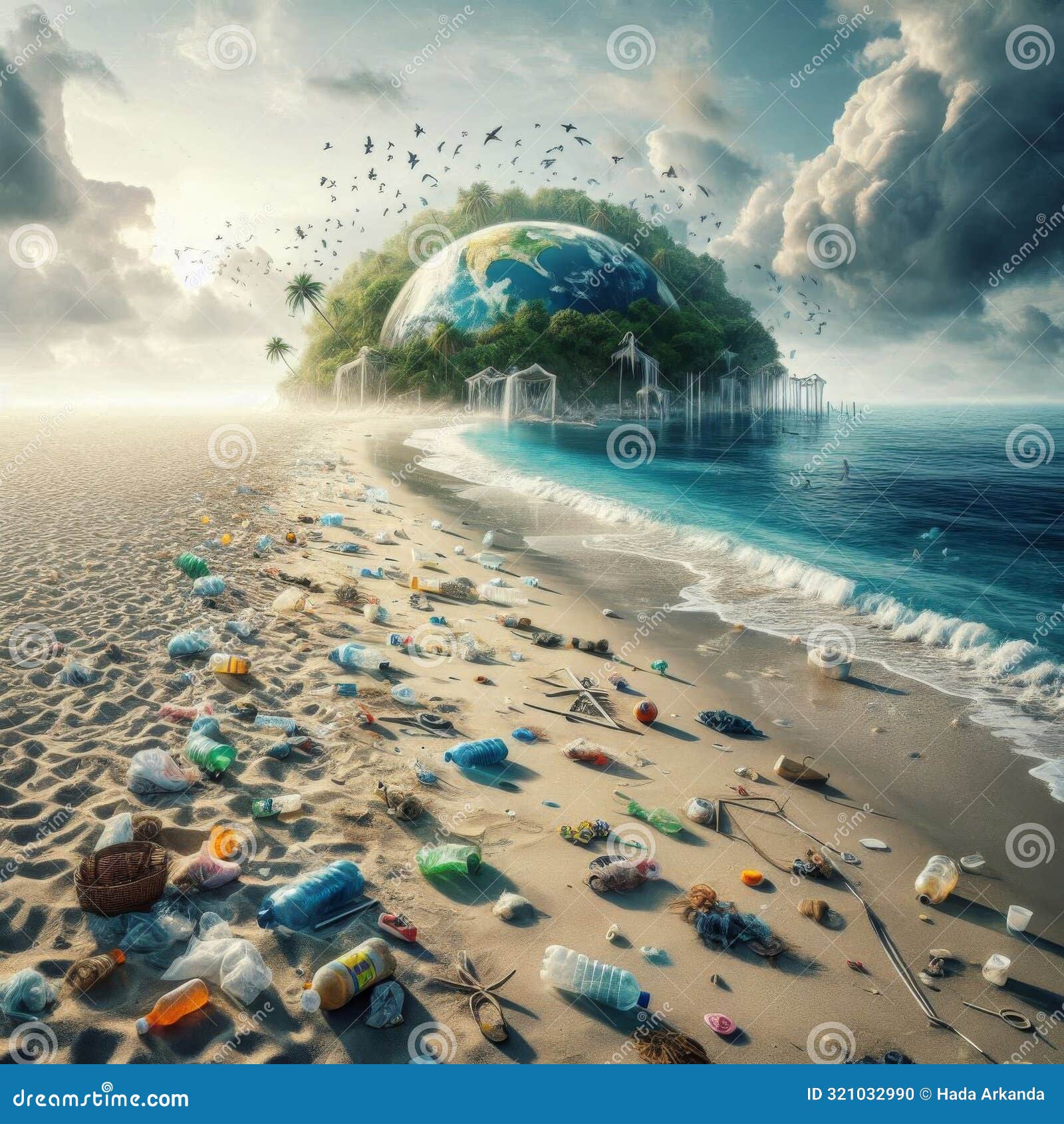 Visualize Beach Pollution Garbage Strewn Shorelines Stock Illustration ...