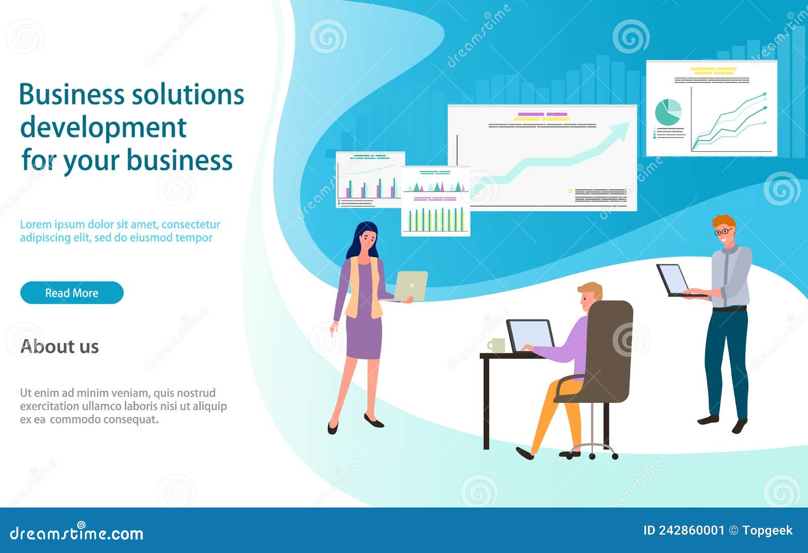 Employees Analyze Statistical Indicators, Business Data. Characters ...