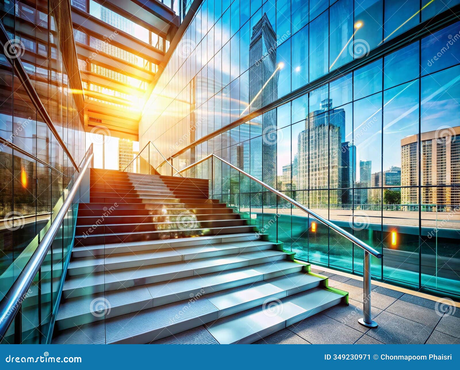 Visualize Corporate Growth and Success a Business Staircase Diagram ...