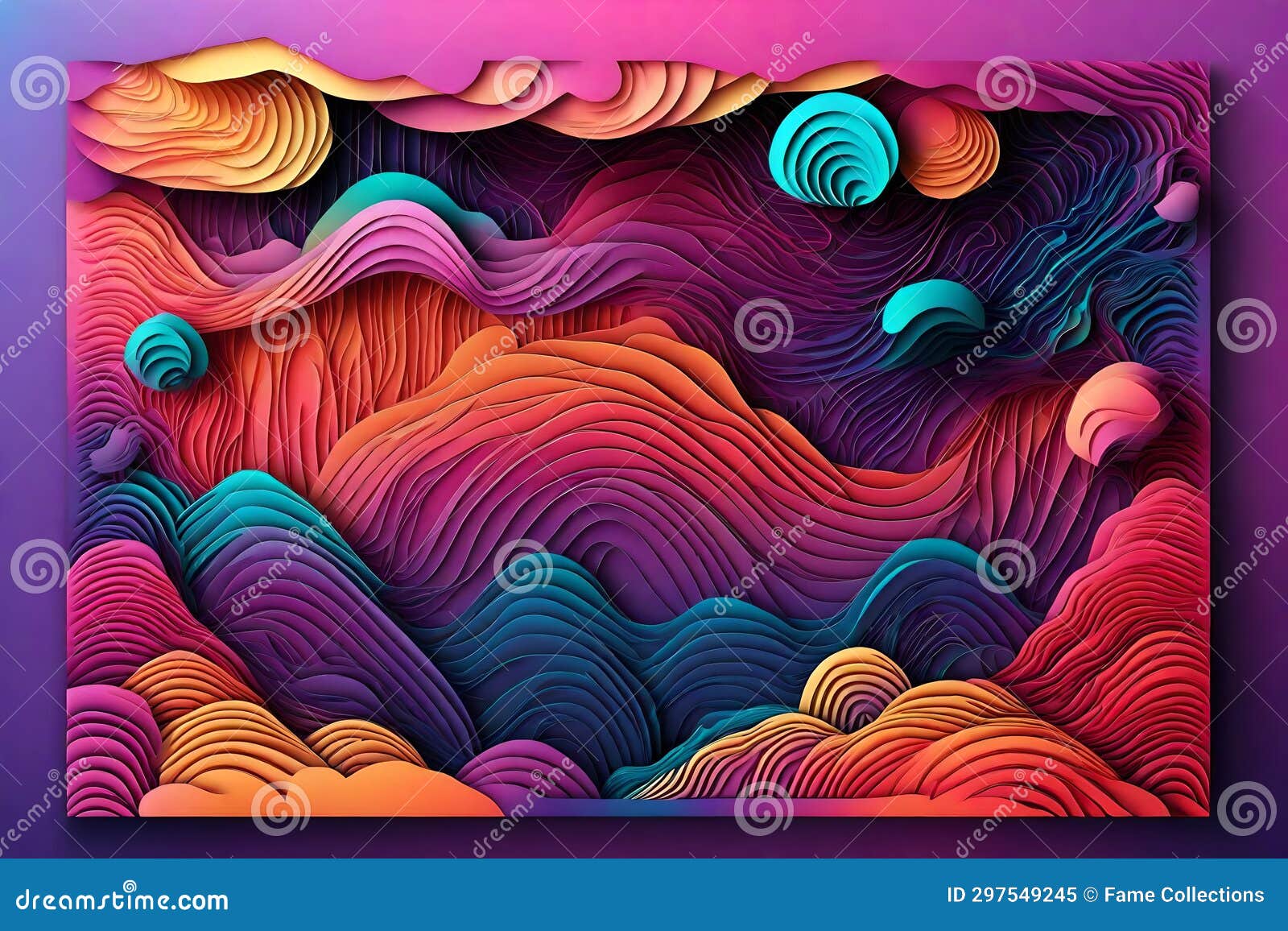 A 3D Papercut Layers Illustration with a Multi-layered Color Texture ...