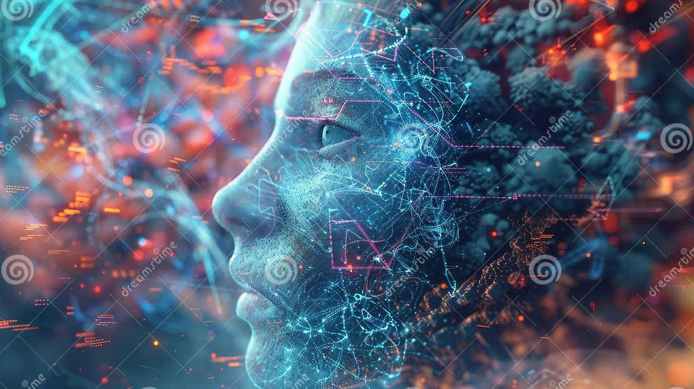 Visualize a Digital Rendering of a Persons Mind Stock Illustration - Illustration of futurism ...