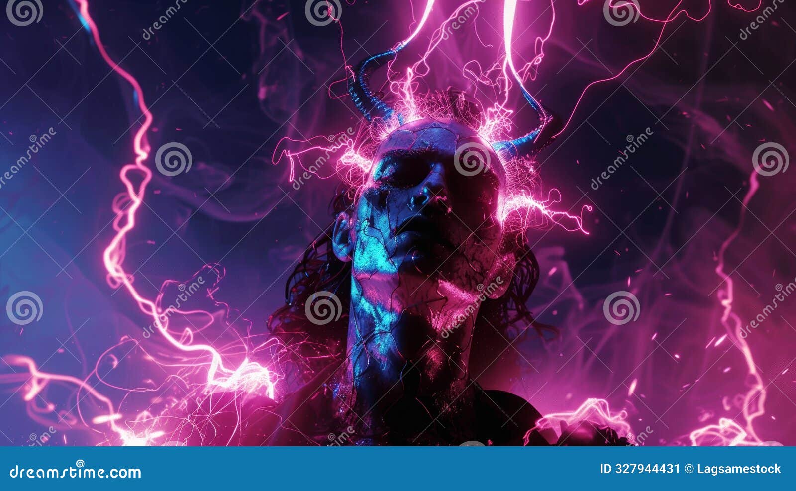 Visualize the Greek God Hades the Ruler of the Underworld Emanating a ...