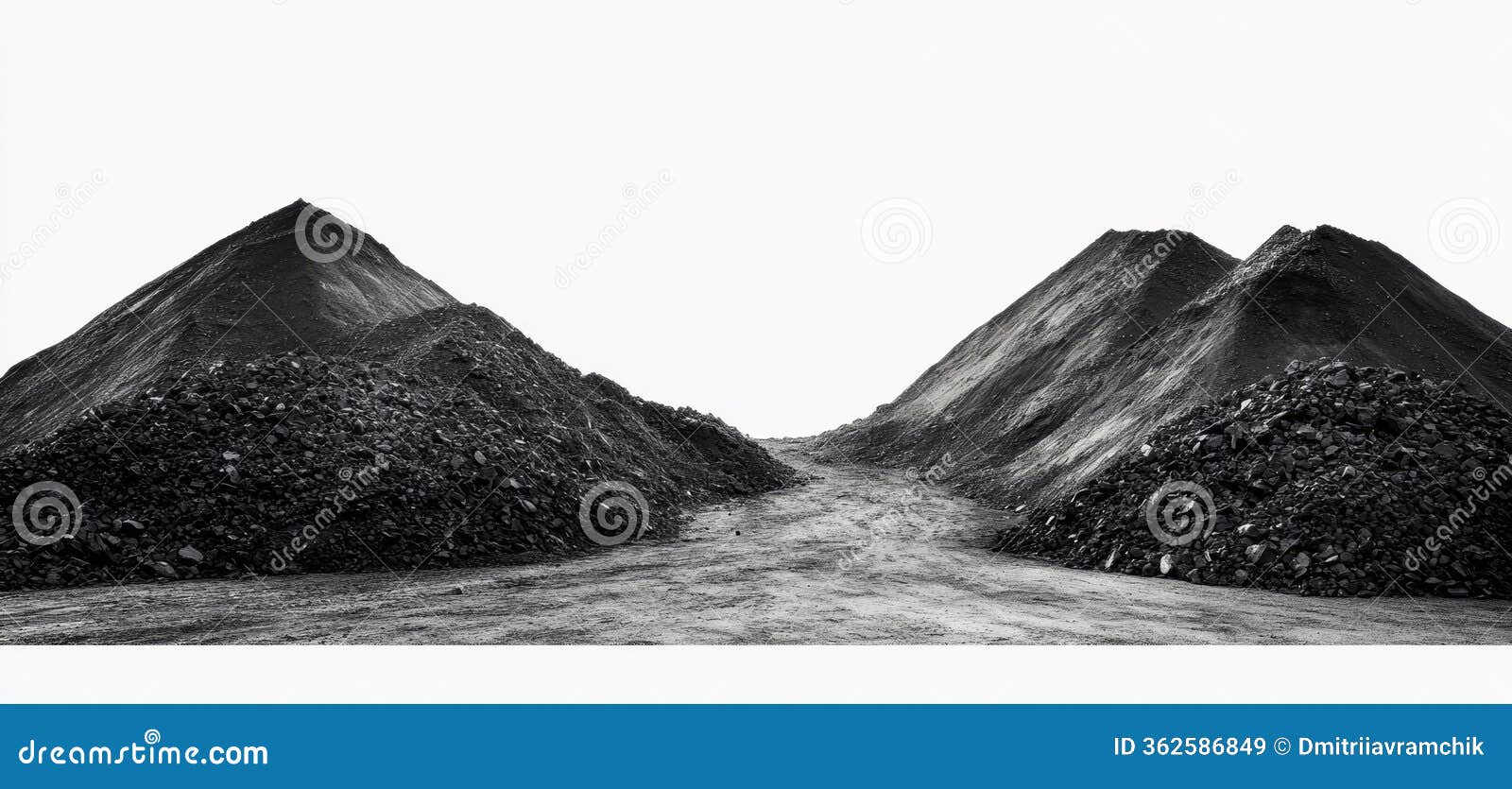 Visualize a Large Coal Mining Area Surrounded by Mountains and Natural ...