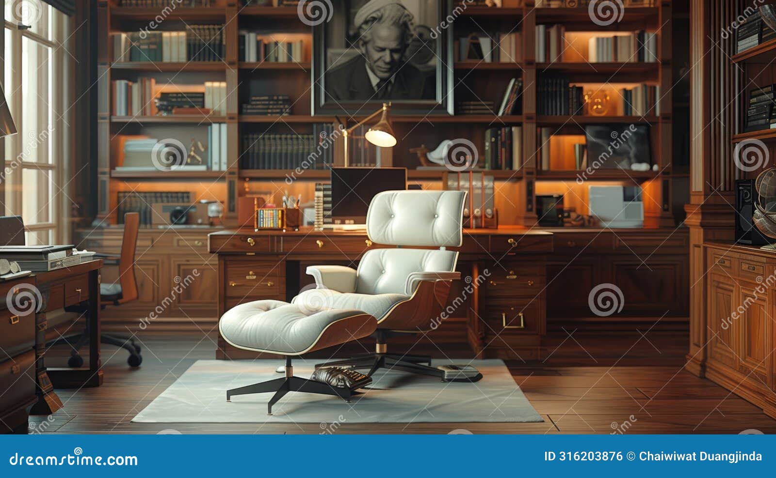 Visualize a Modern Luxury Study Room with a Sleek, Ergonomic Workspace ...