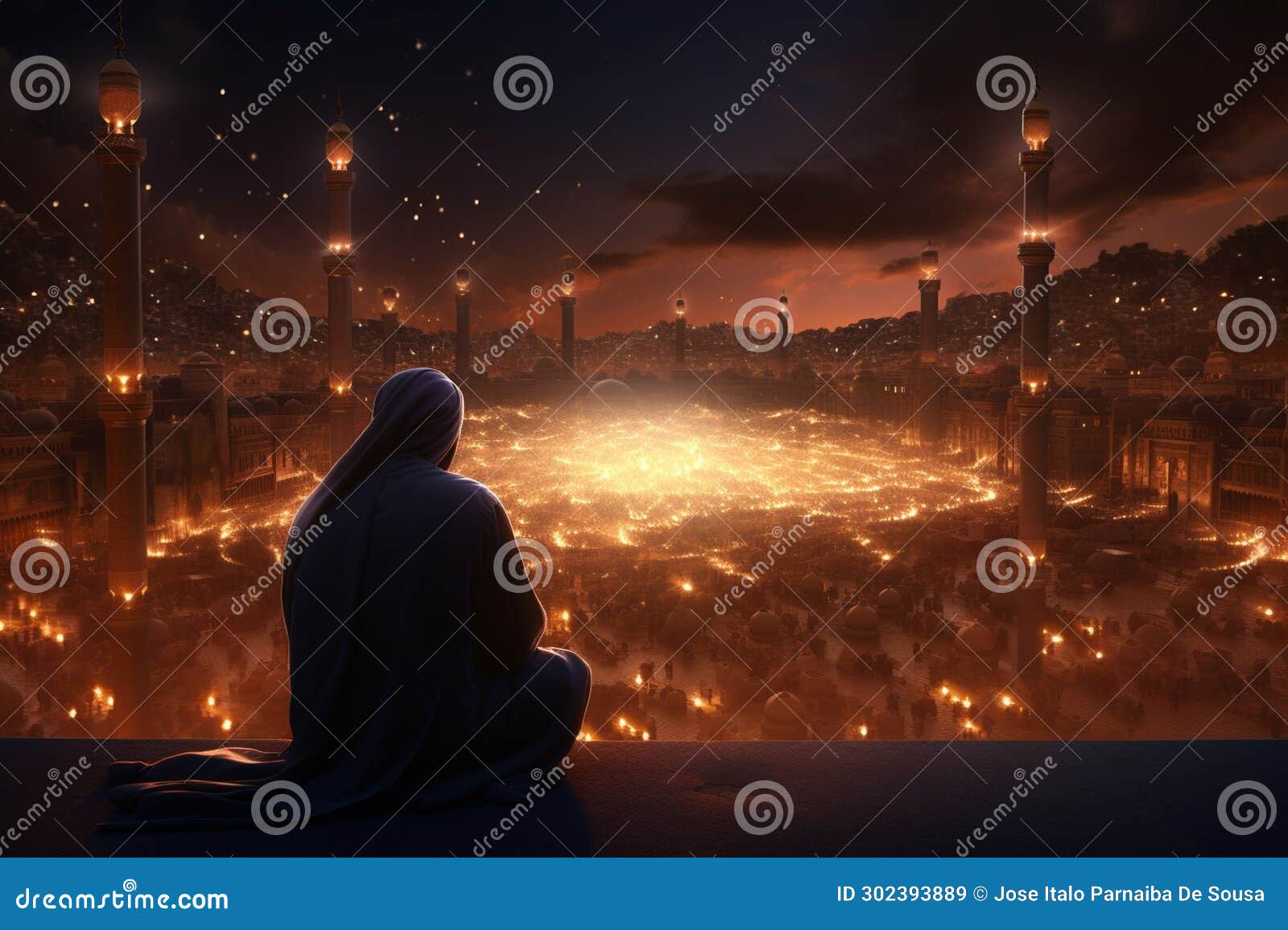 Visualize the Moments of Prayer and Reflection Stock Illustration ...