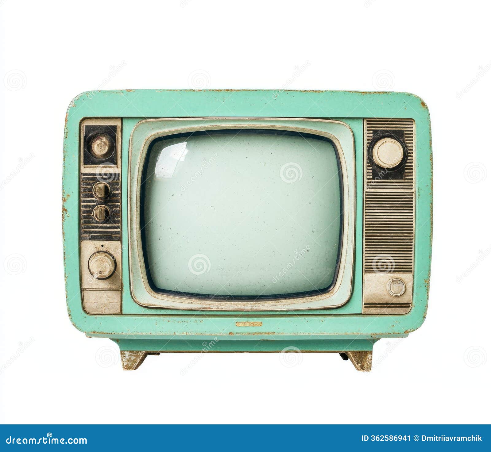 Visualize an Old-fashioned Mint Green TV Featuring Electronic ...