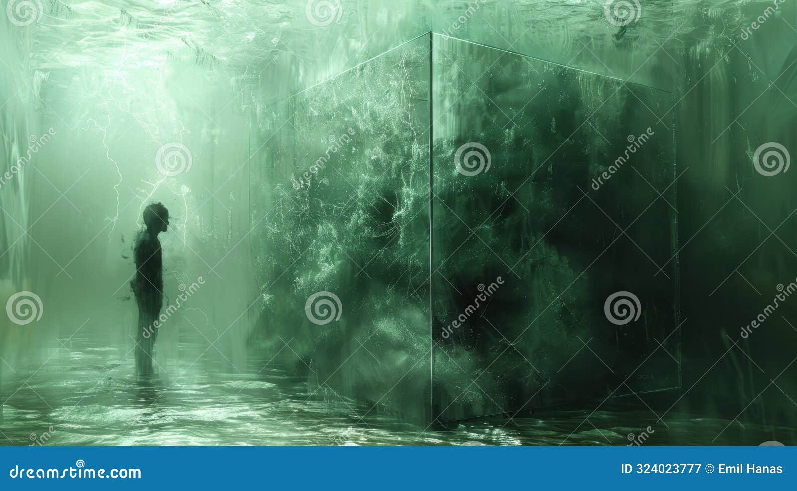 Loneliness, Isolation, Limitation, Fear. a Man in a Cube "Bound by ...