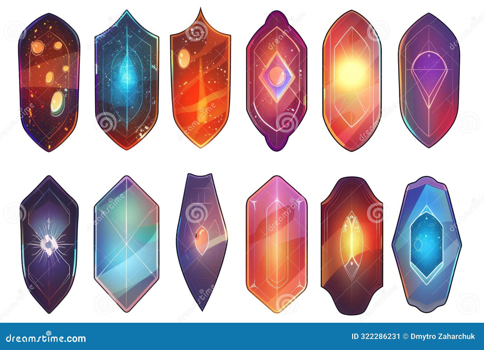 Energy Shields Deflecting Incoming Projectiles, Glowing Force Field, 3D ...