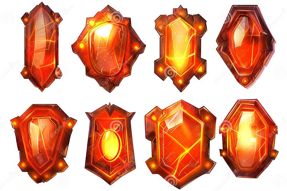 Visualize a Set of Glowing Energy Shields and Barriers, Unique Pattern ...