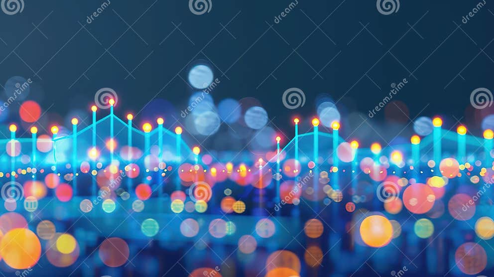 Visualize Stock Trends with a Dynamic Digital Graph on a Sleek Blue ...