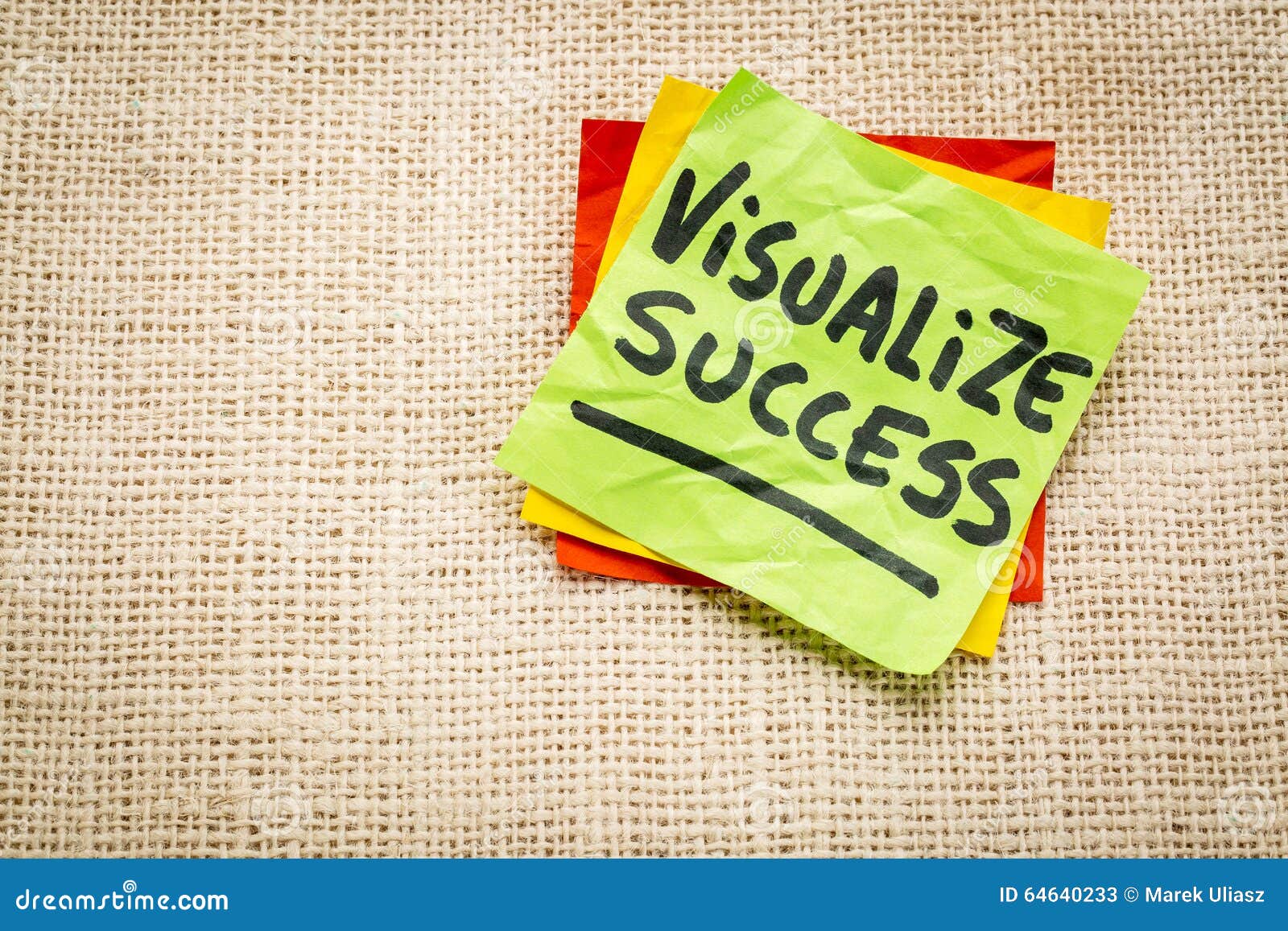 Visualize Success Advice on Sticky Note Stock Image - Image of ...