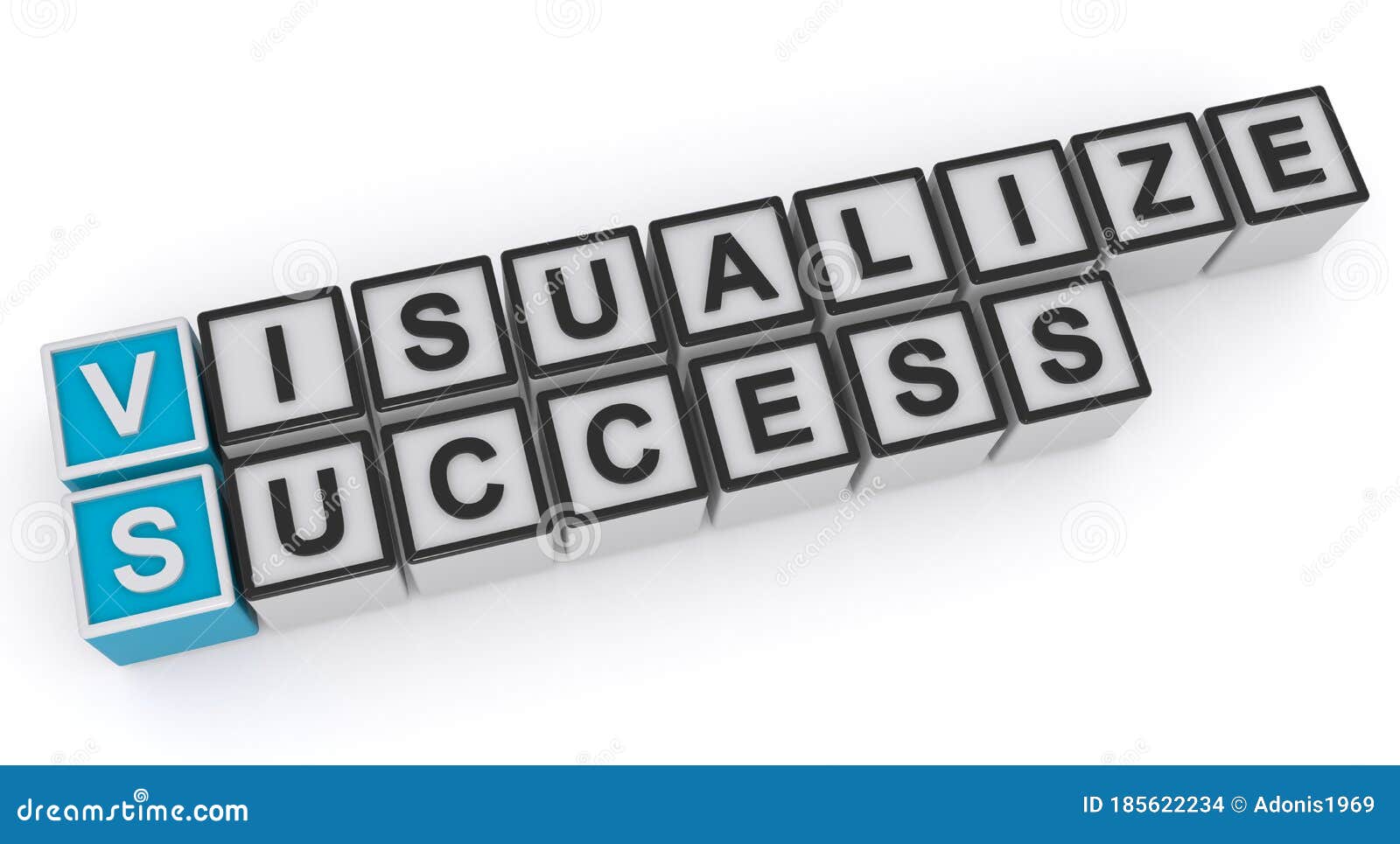 Visualize Success Word Blocks Stock Illustration - Illustration of luck ...