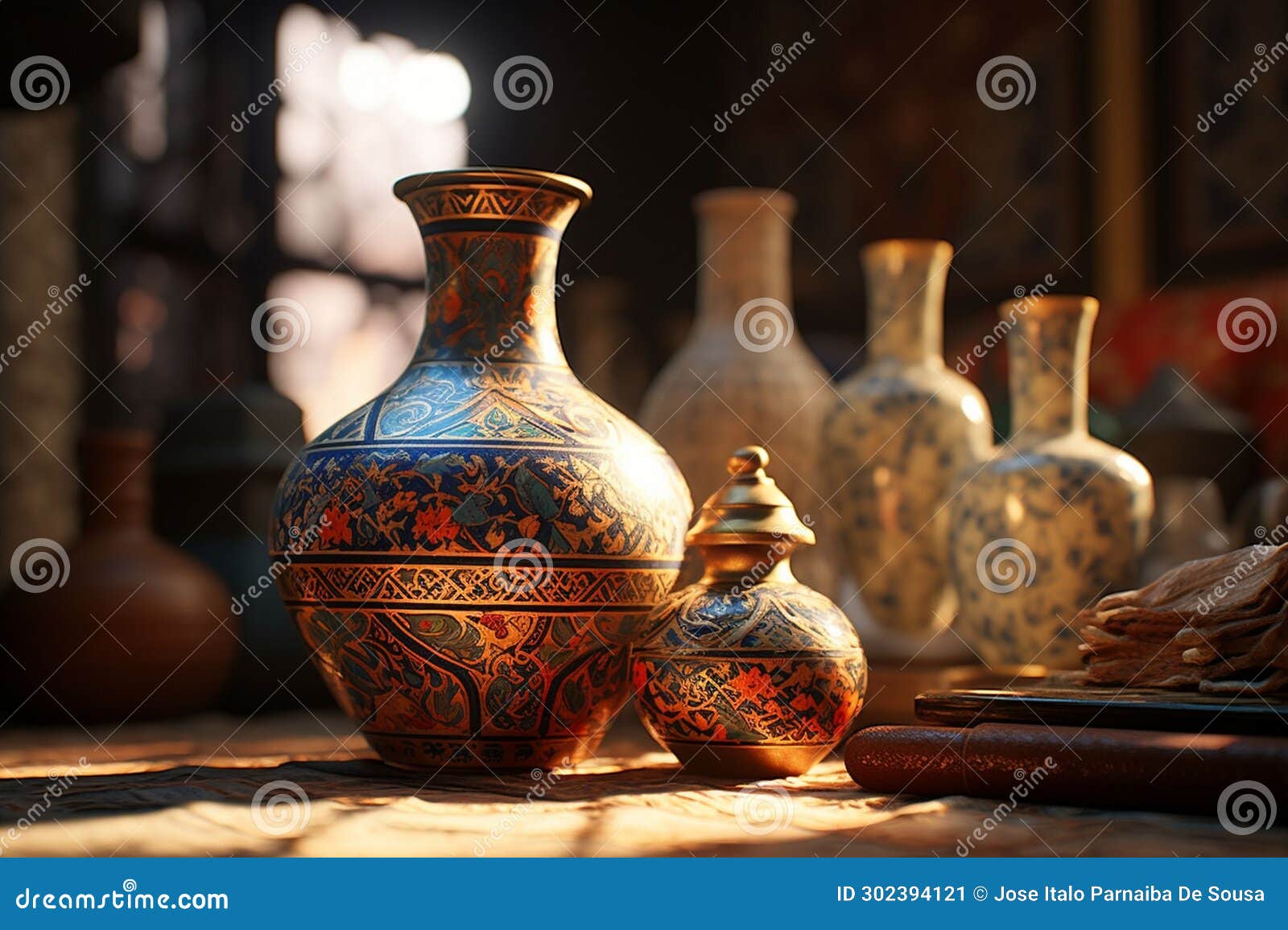 Visualize the Timeless Beauty of Islamic Pottery Stock Illustration ...