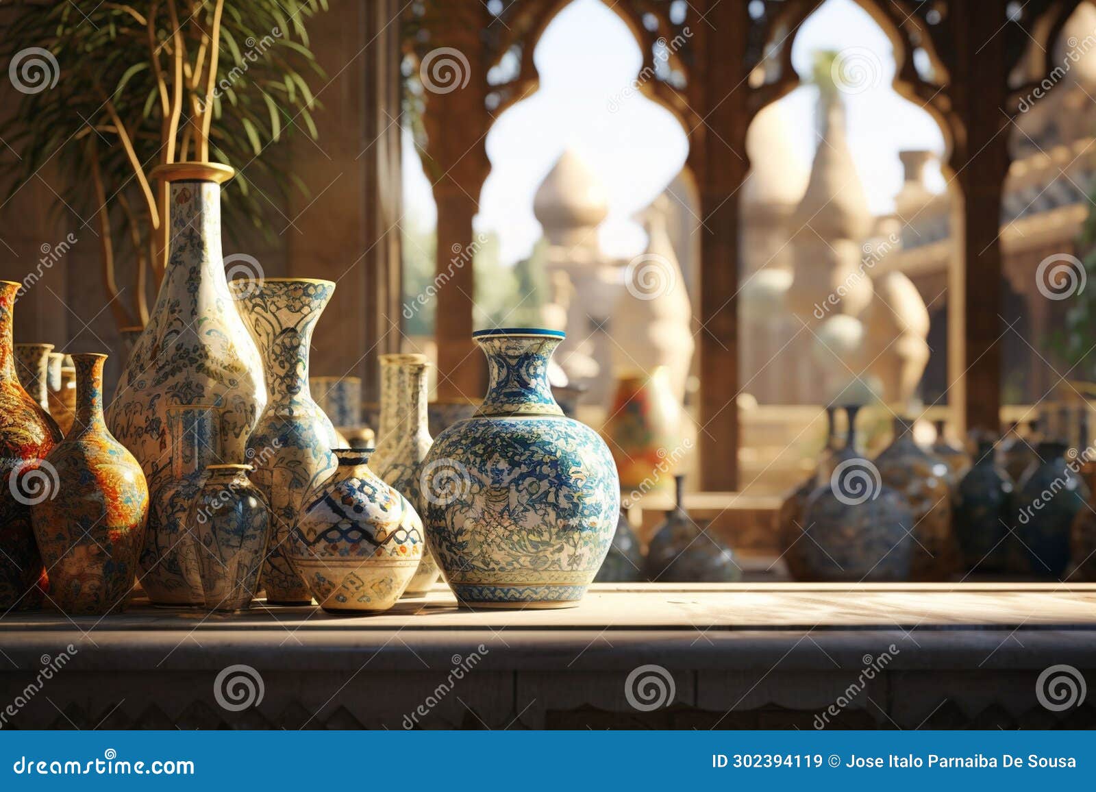 Visualize the Timeless Beauty of Islamic Pottery Stock Illustration ...