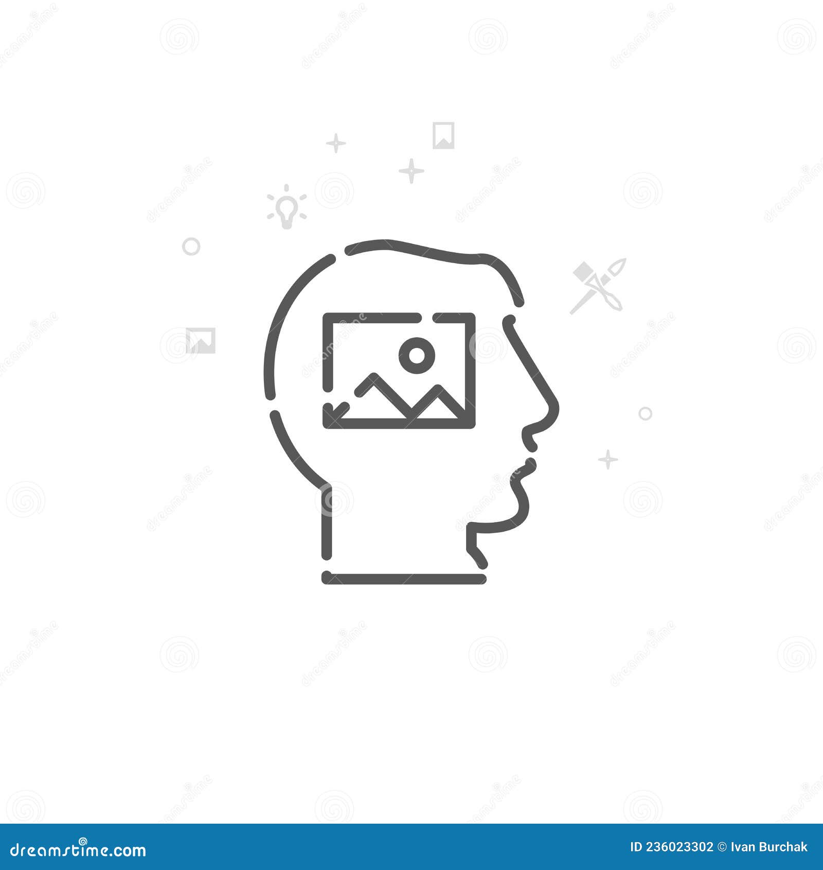 Visualize Vector Line Icon, Symbol, Pictogram, Sign. Light Abstract ...