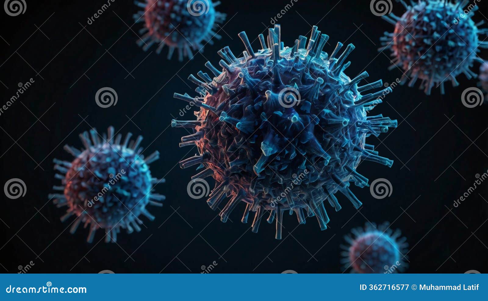 Human Viruses, Illustration Of Acquired Immunodeficiency Virus, DNA ...