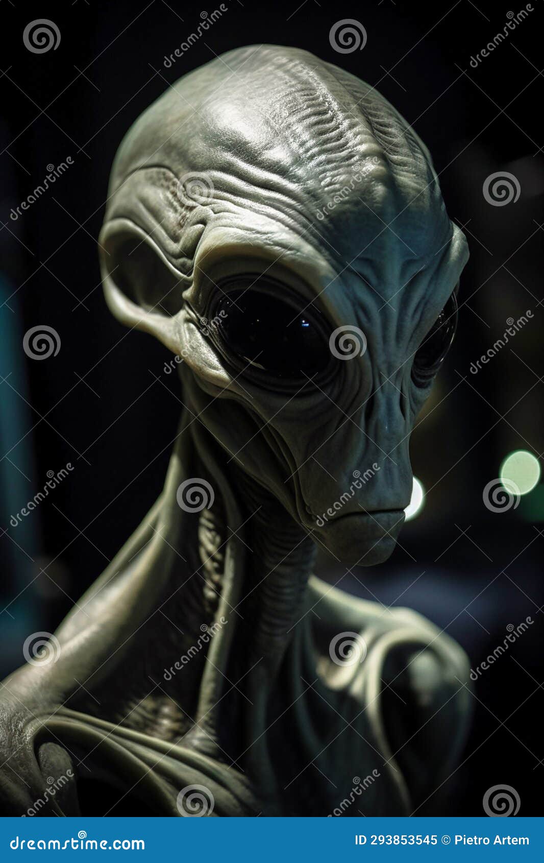 Visualized Humanoid Alien. Alien Close-up Stock Illustration ...