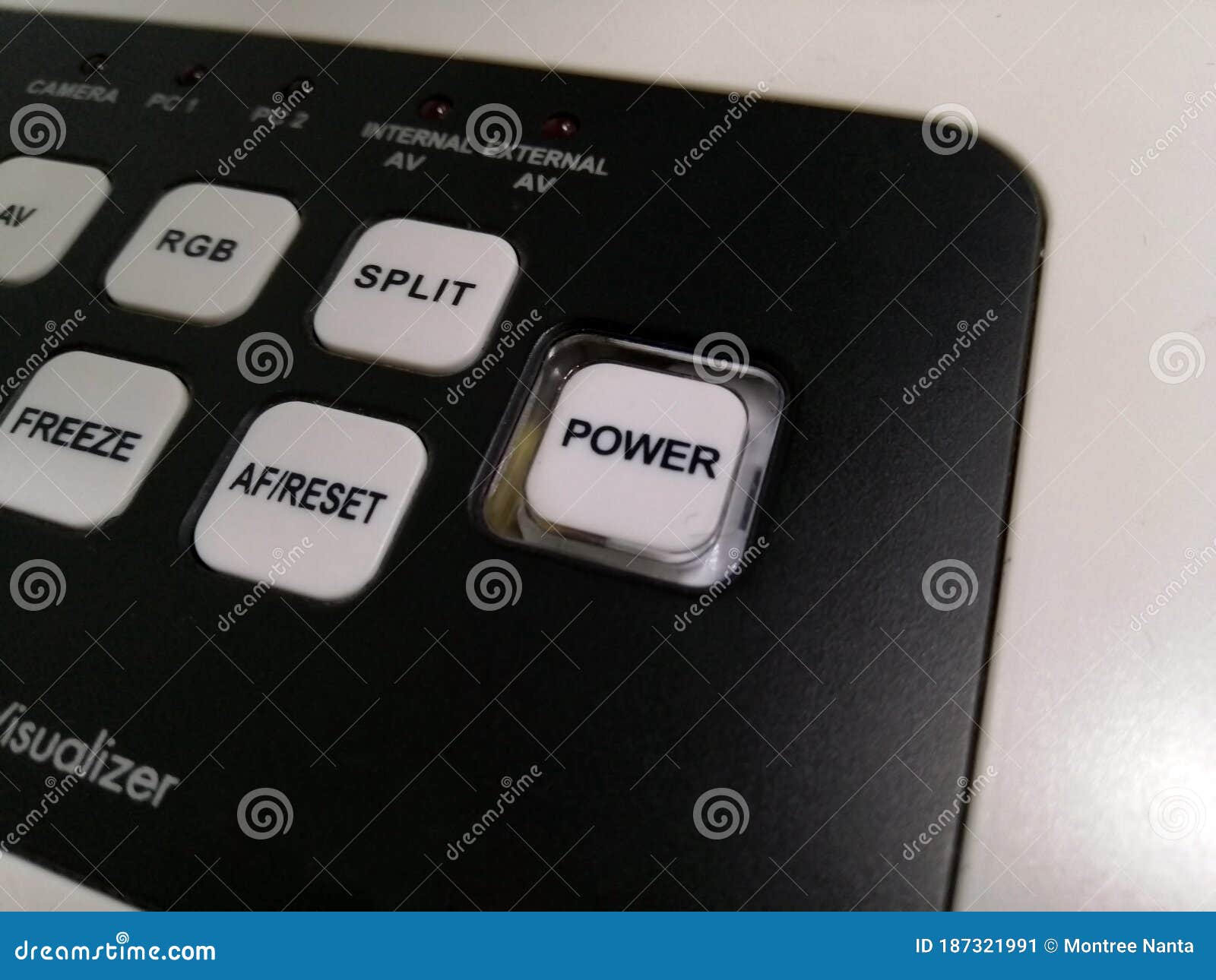 Power Button, Keypad On Digital Visualizer. Royalty-Free Stock ...