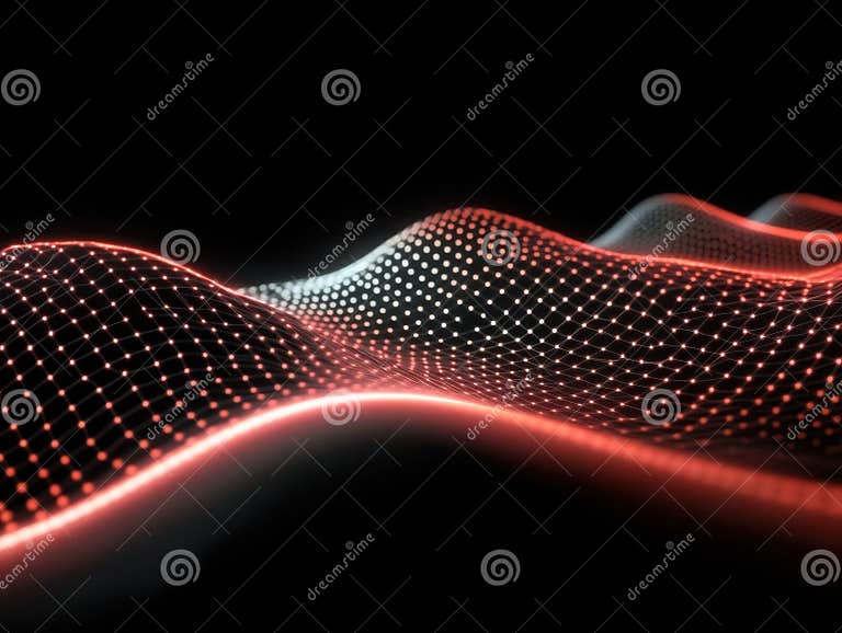 Visualizing Abstract Data Waves, a Glowing Grid Animation Stock ...