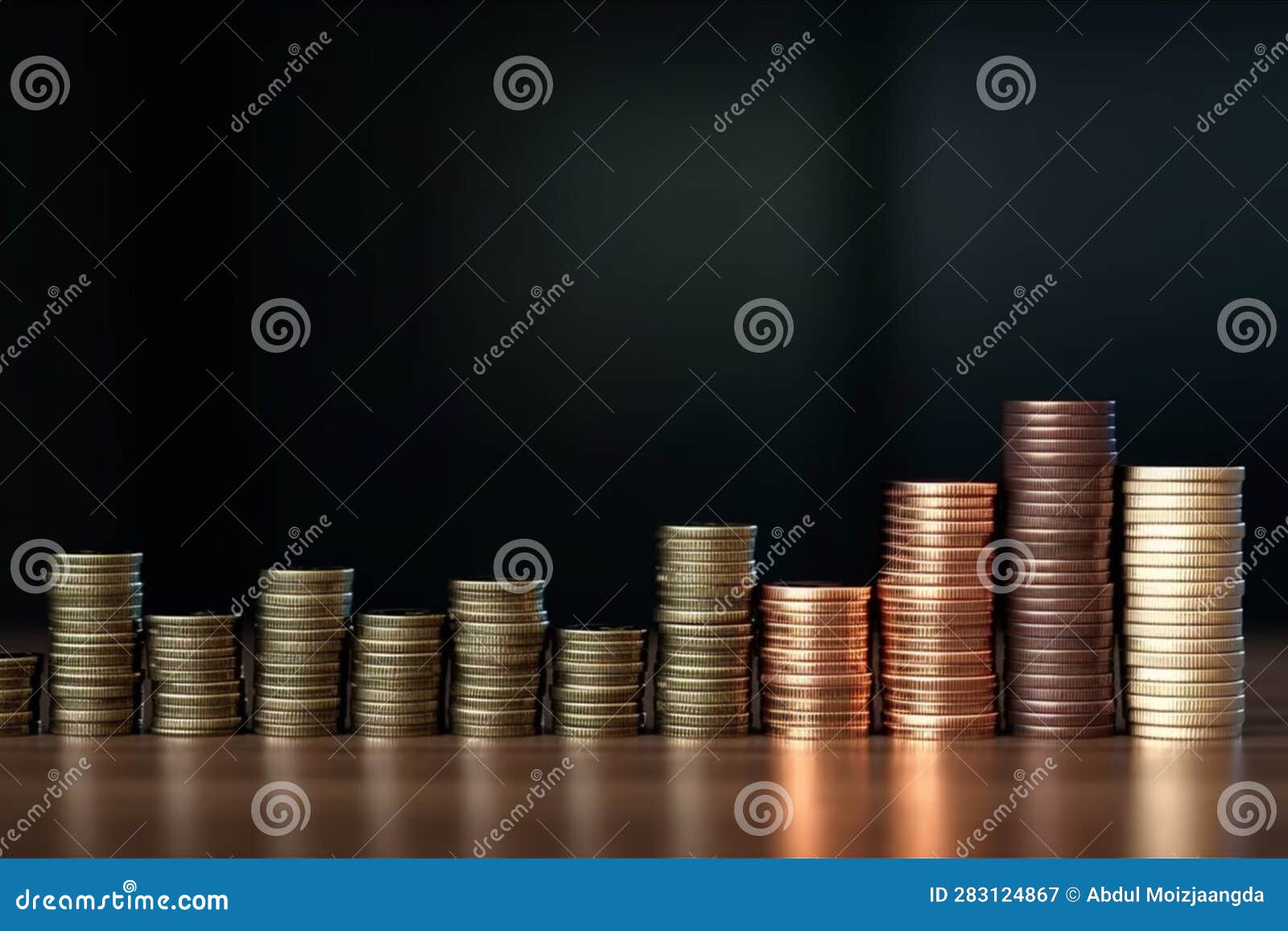 Visualizing Banking Concepts, Coins Stack on Percentage Model ...