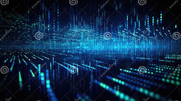 Visualizing Big Data Generated By An Clustering Algorithm In Glowing Colors Stock Illustration