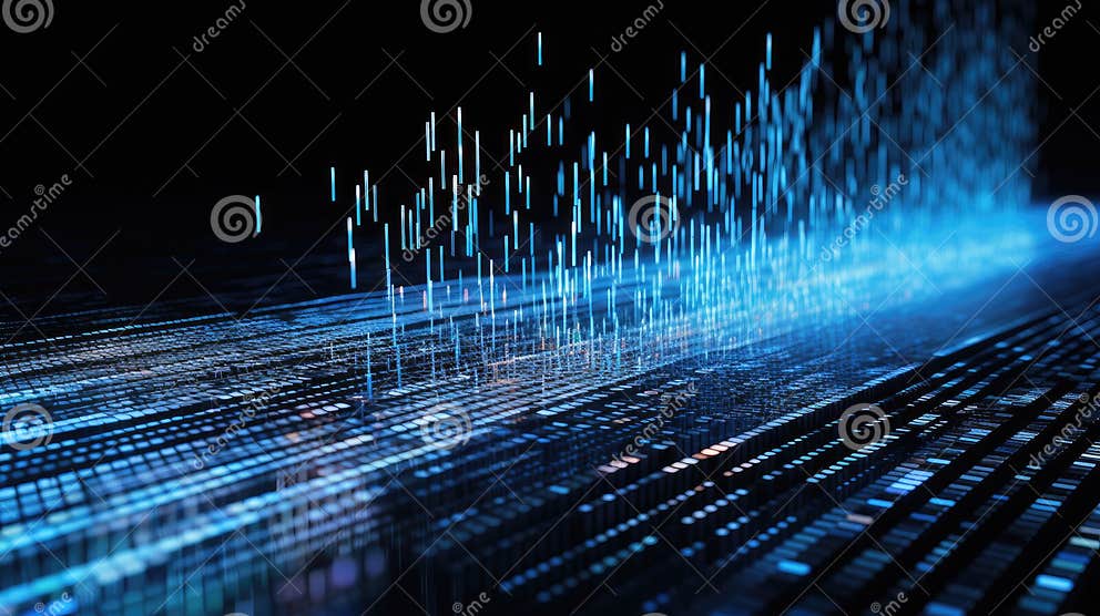 Visualizing Big Data Generated By An Clustering Algorithm In Glowing Design Stock Illustration