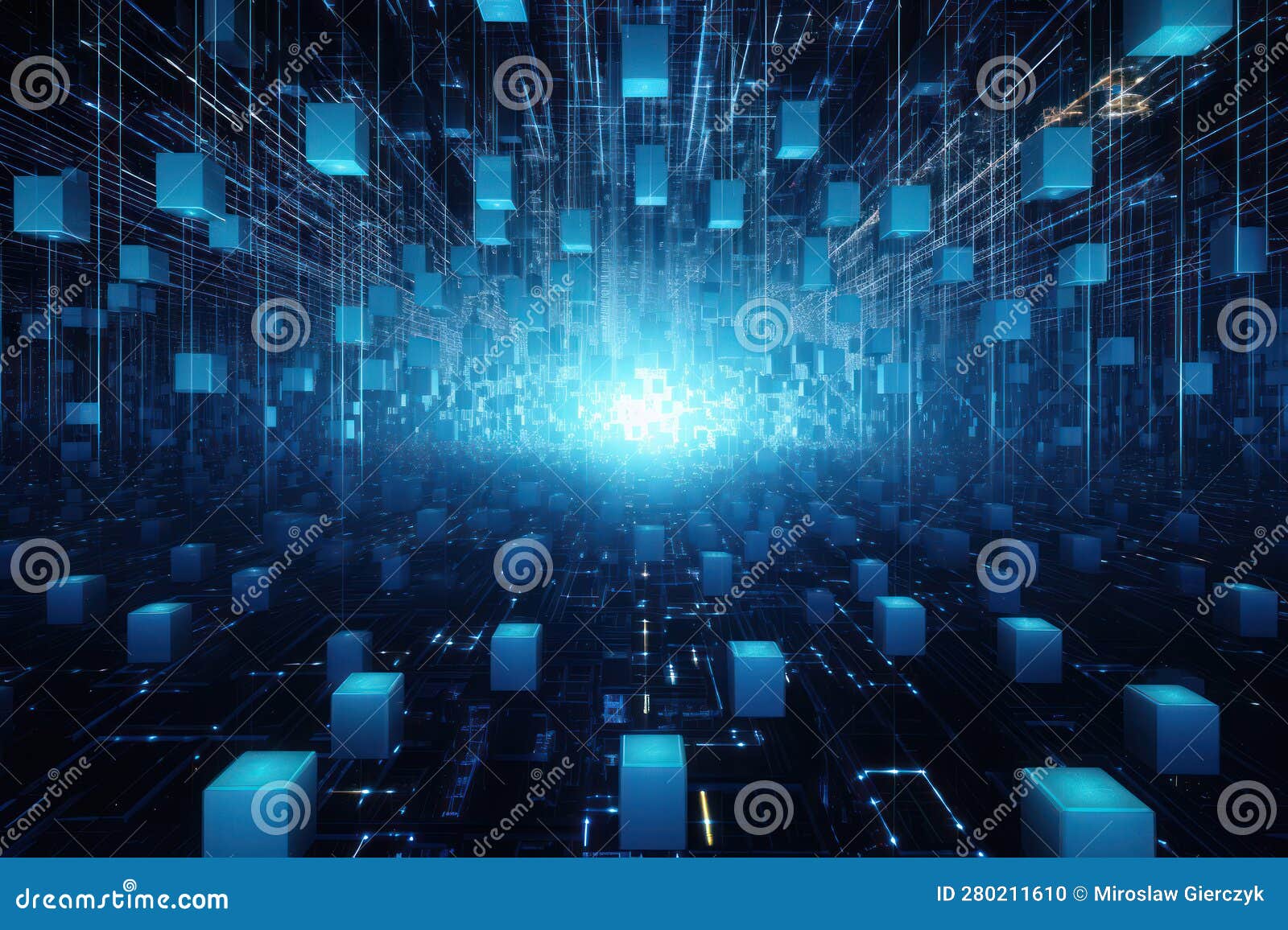 Visualizing Blockchain stock illustration. Illustration of innovation ...