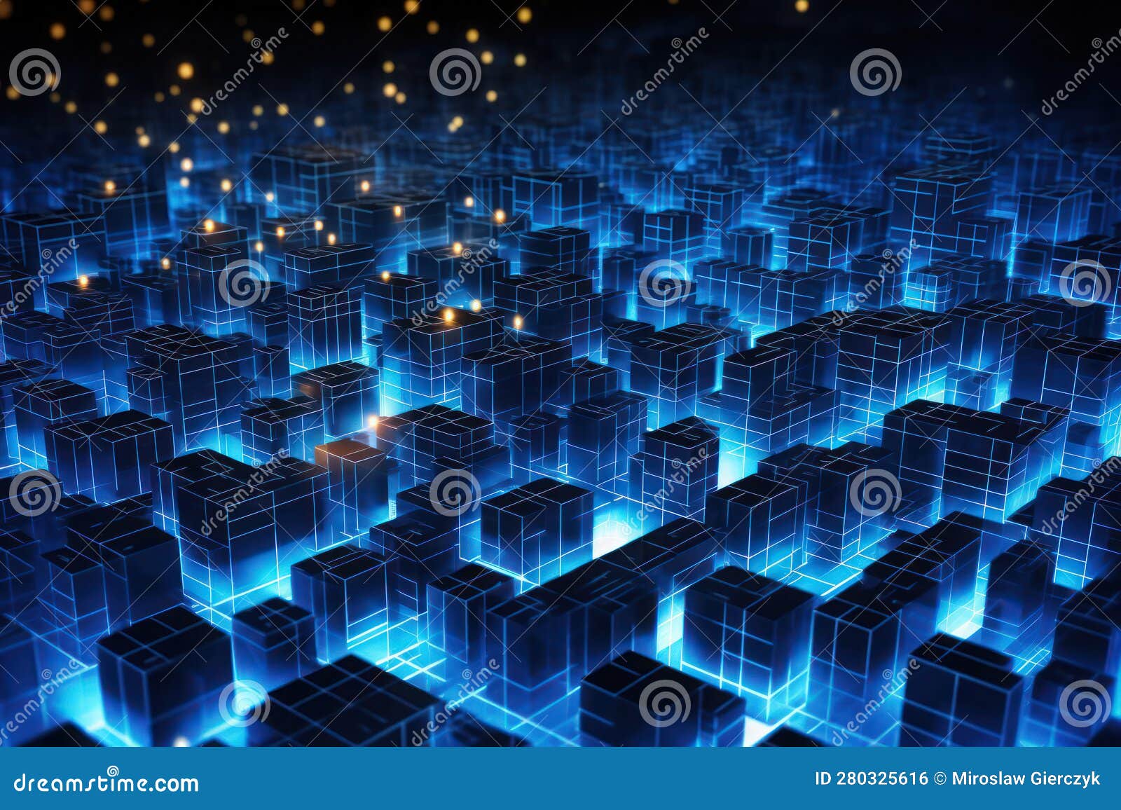 Visualizing Blockchain stock illustration. Illustration of security ...