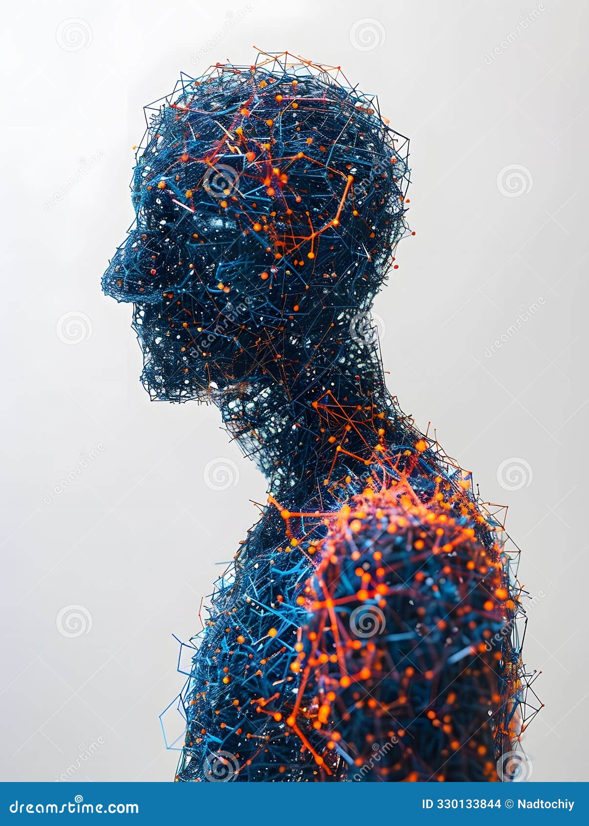 Visualizing Connections and Nodes in Digital Human Network Design Stock ...