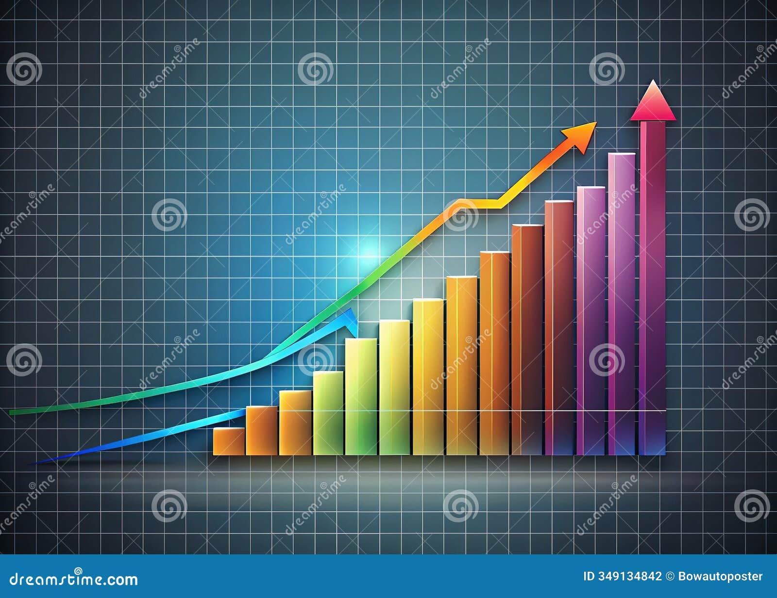Visualizing Continuous Growth a Colorful Graph Line Illustrates ...